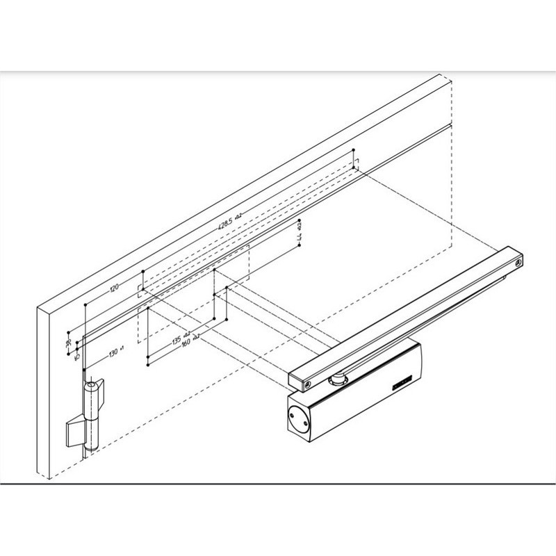 CIERRAPUERTAS GEZE TS3000V CON GUÍA EC LINE COLOR NEGRO FUERZA 1-4